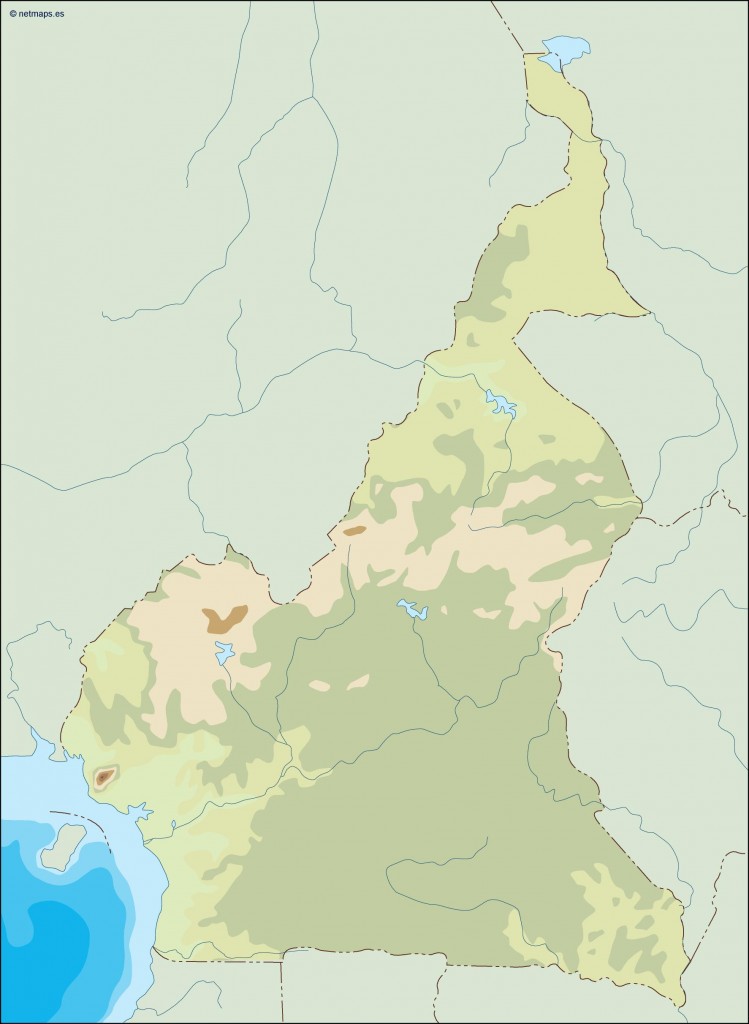 Camerún mapa en Illustrator | Netmaps. Mapas de España y del mundo