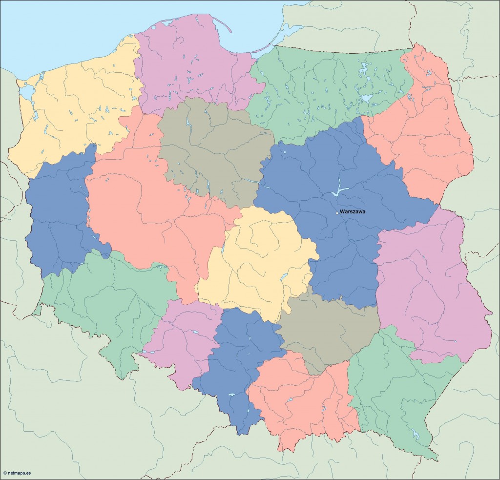 poland mapa vector eps | Netmaps. Mapas de España y del mundo